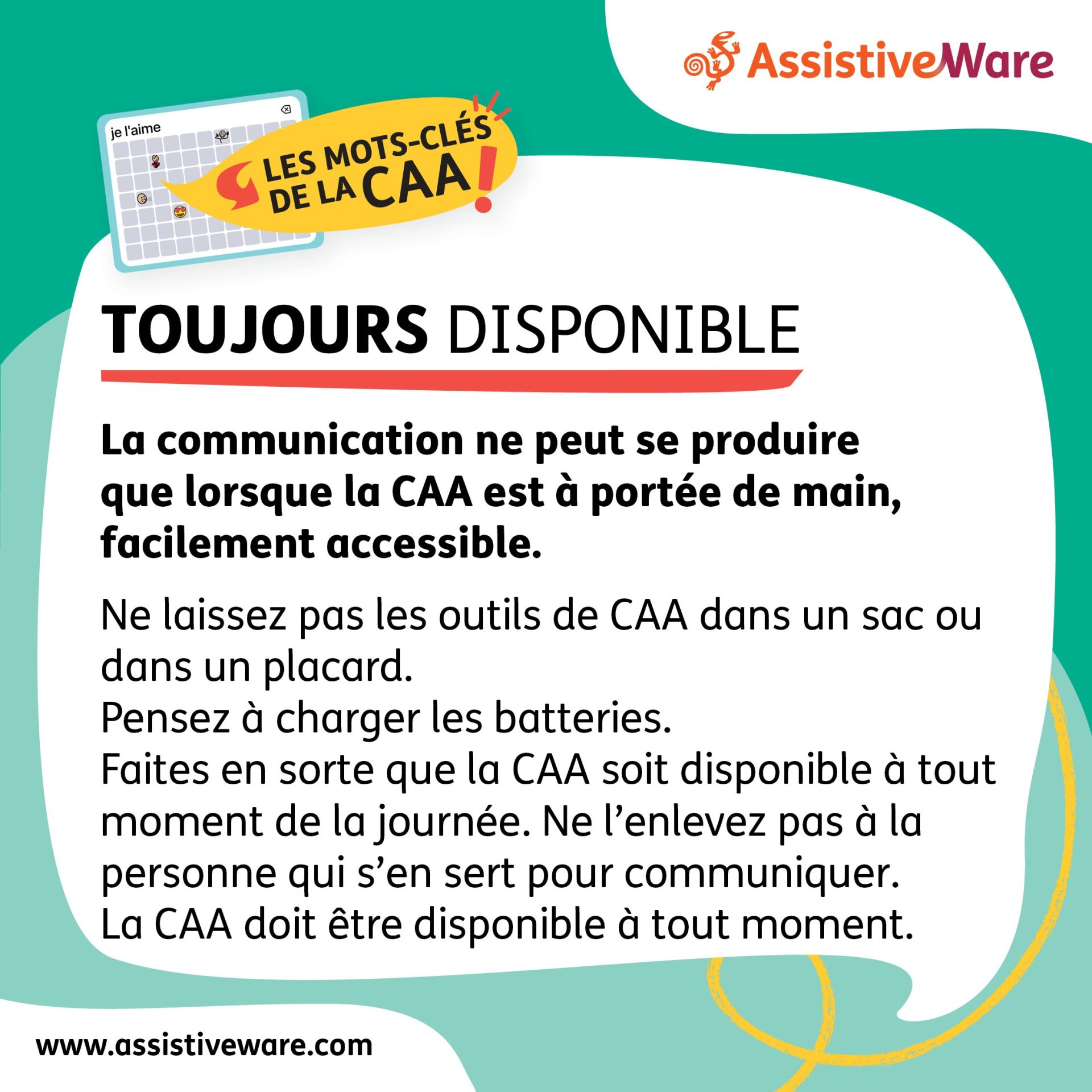 Aide de la CAA : Phrases courantes et mots-clés - AssistiveWare