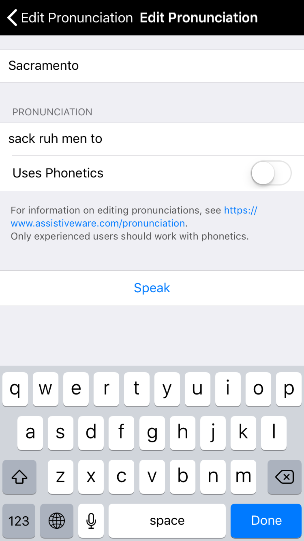 Change a word’s pronunciation - AssistiveWare