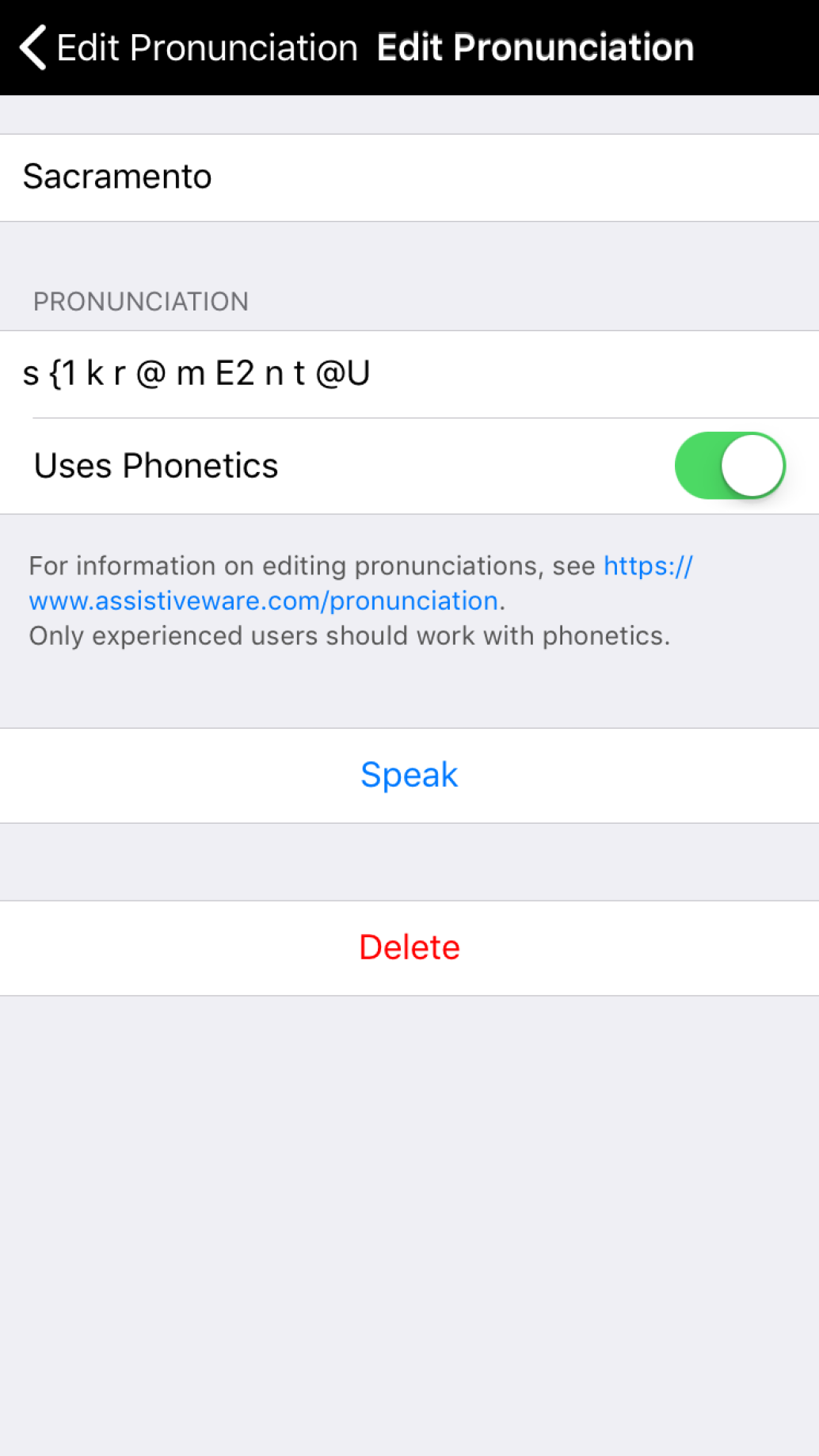 Change a word’s pronunciation - AssistiveWare