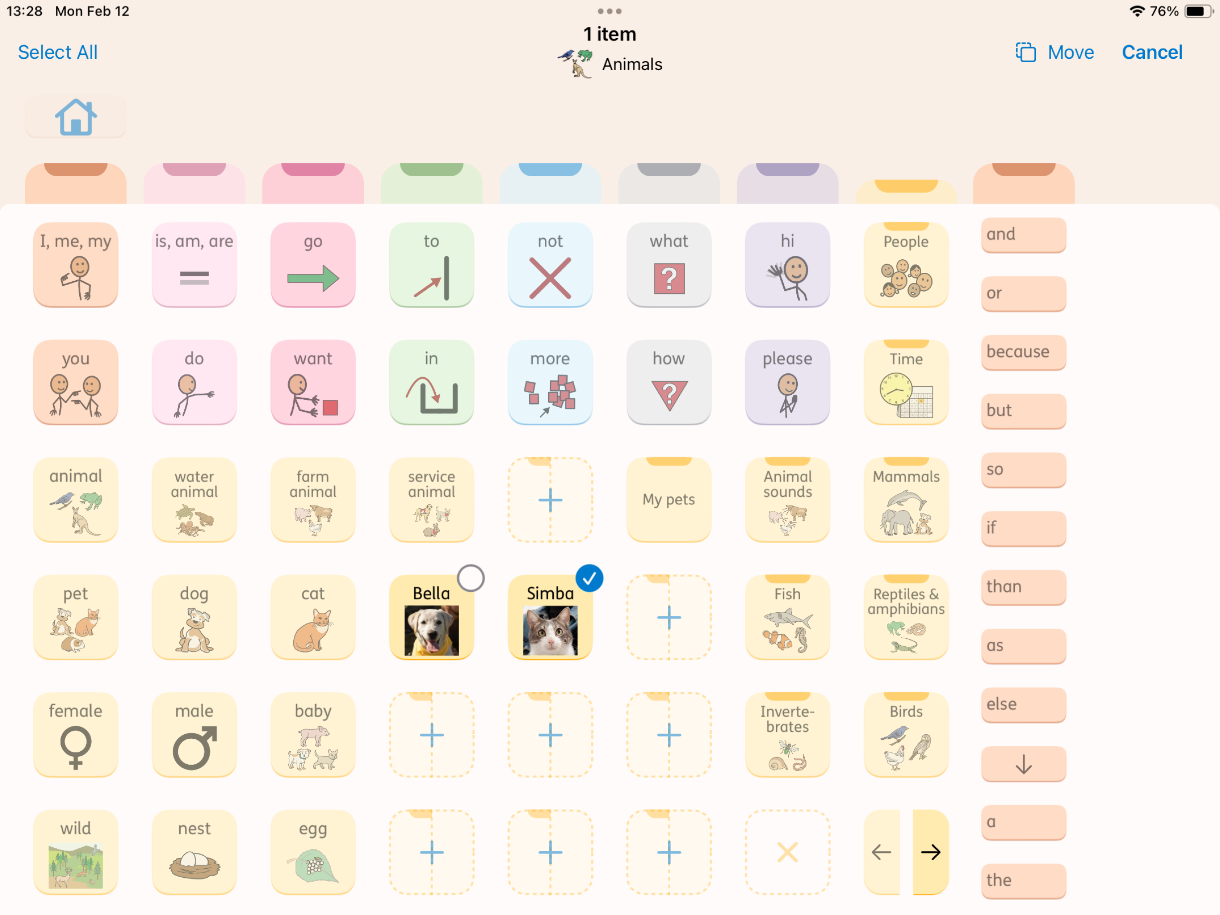 Move buttons in Proloquo - AssistiveWare