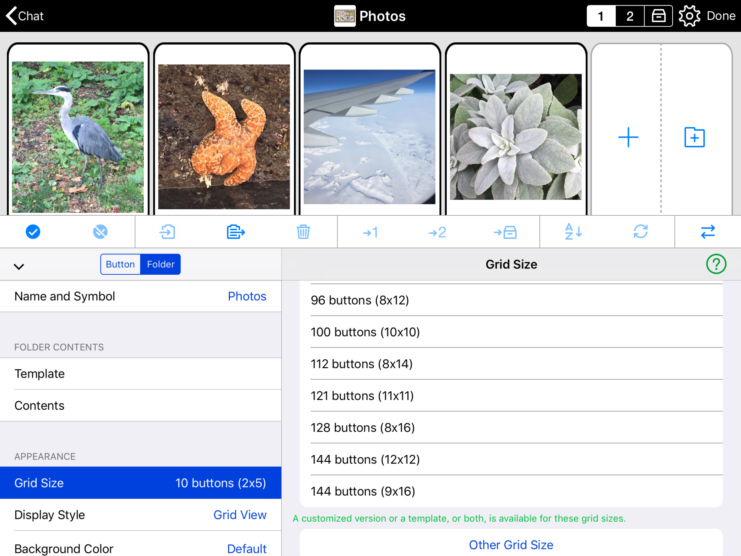 Change a folder’s grid size - AssistiveWare